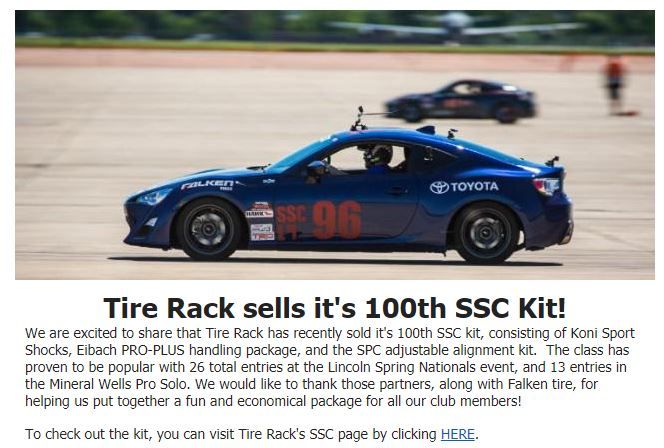 SSC kits reach 100 sales — AutocrossBlog
